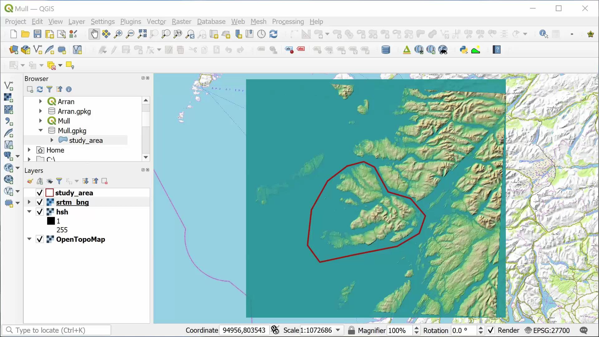 Clipping a raster to a vector extent in QGIS