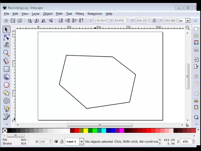 Inkscape: Editing outlines or node editing