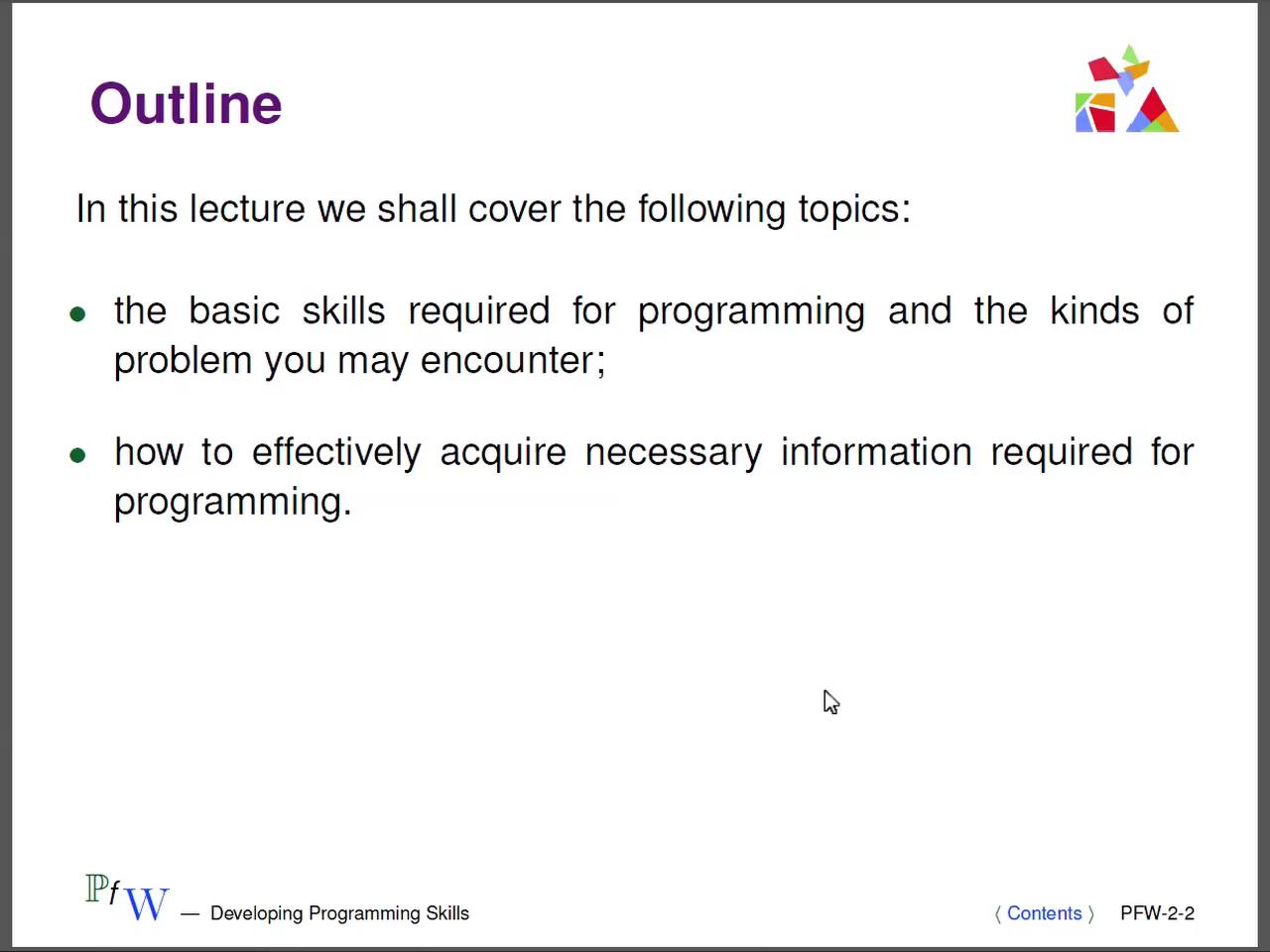 Developing Programming Skills
