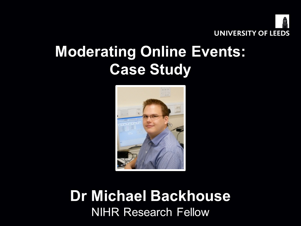 Dr Michael Backhouse: Developing Online Synchronous Learning Environments
