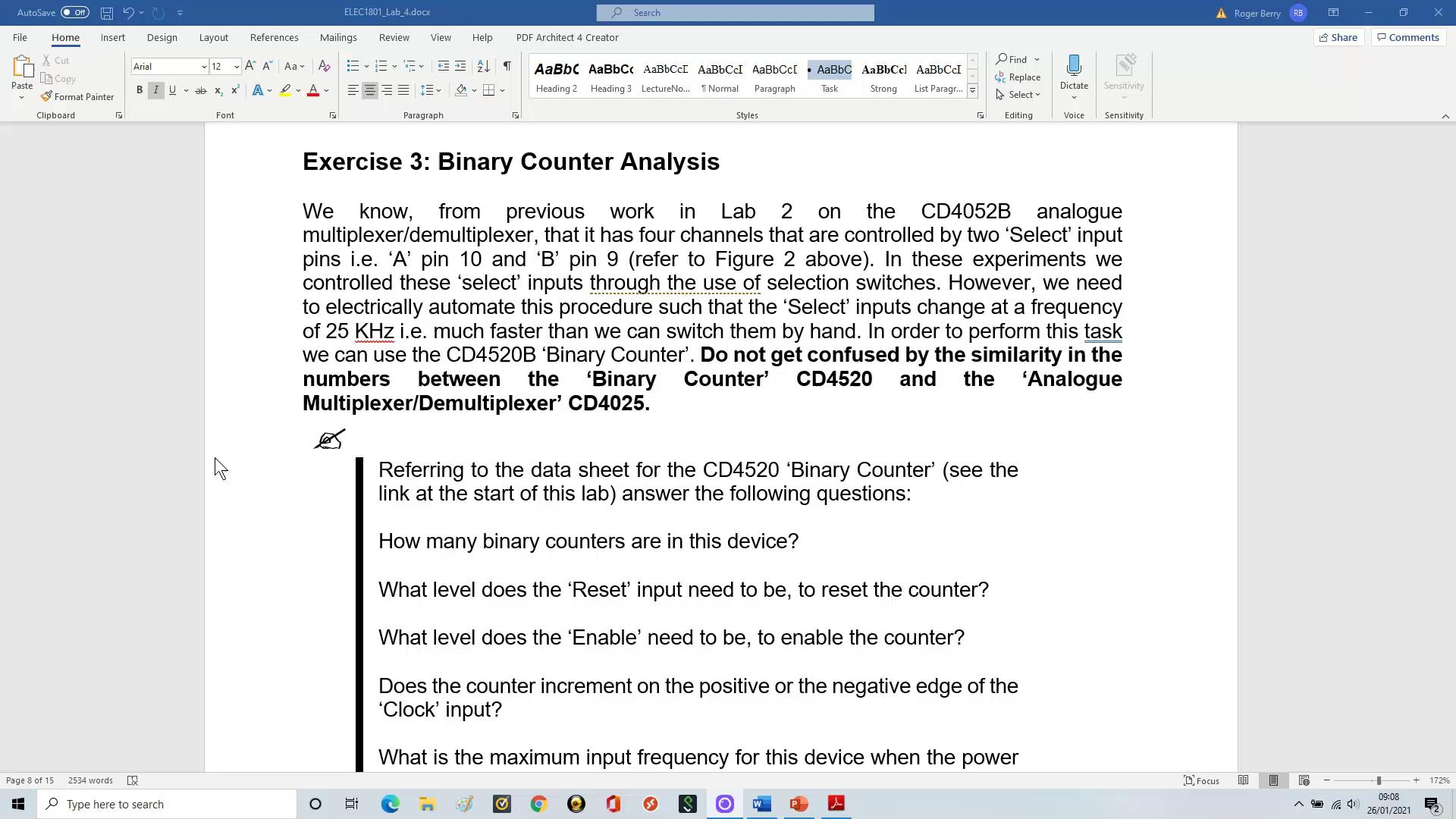 ELEC1801 Remote Lab 4 Exercise 3