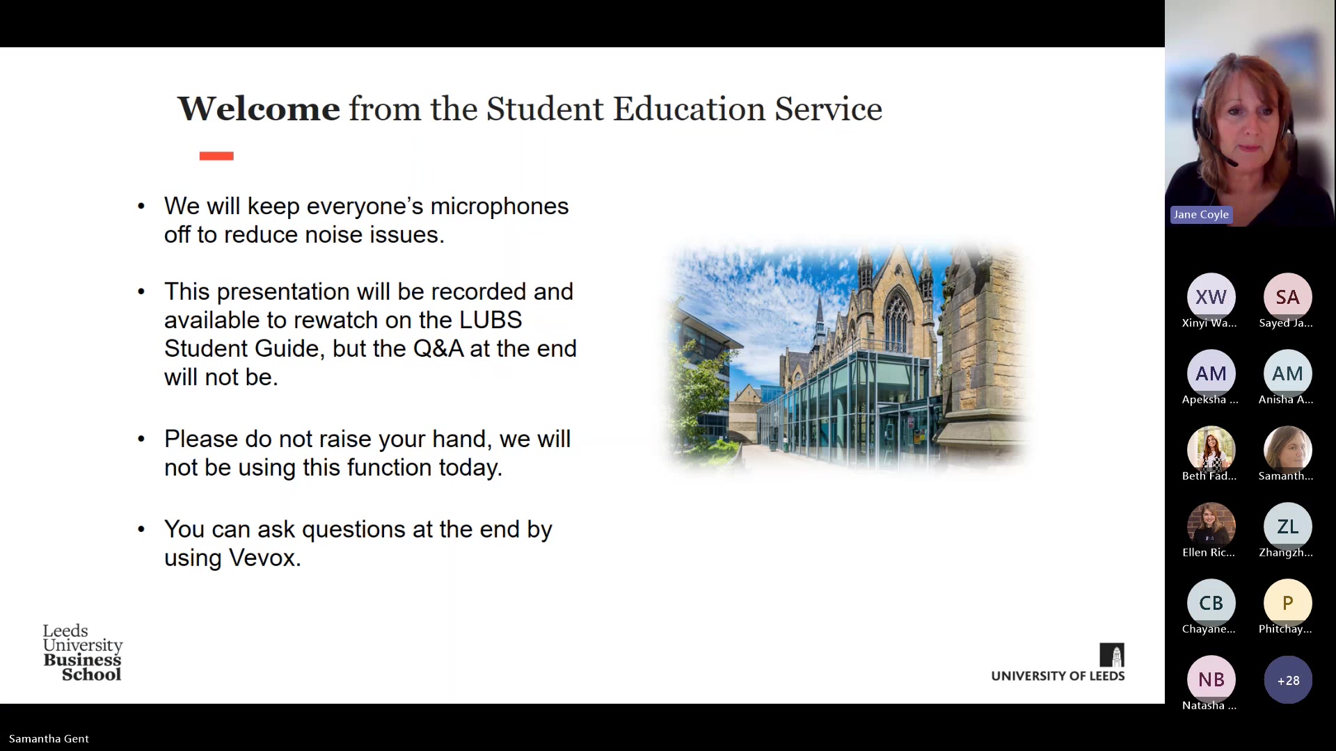 LUBS Postgraduate Student Support welcome talk 2024