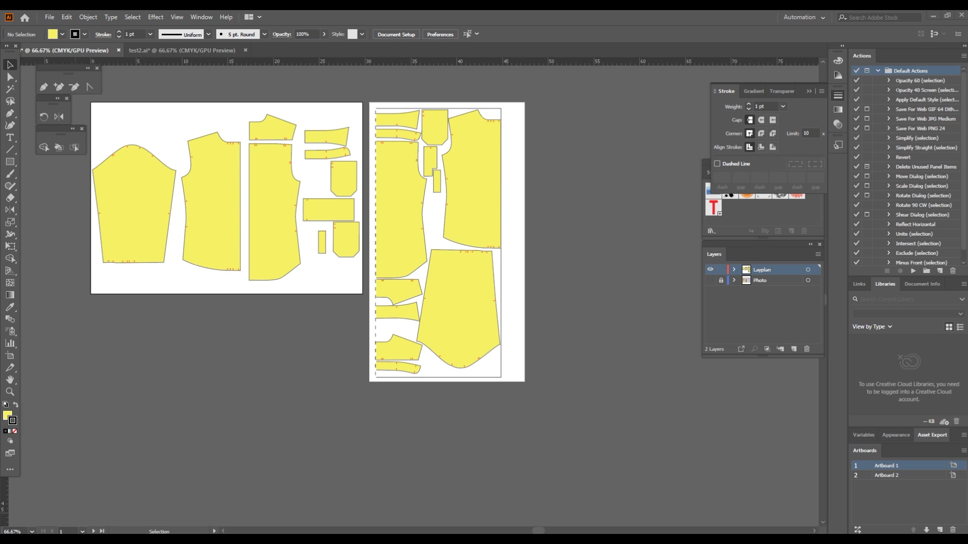 Illustrator: Lay Plan 4 - Lay Plan (Unfolded Fabric), Checking Fabric ...