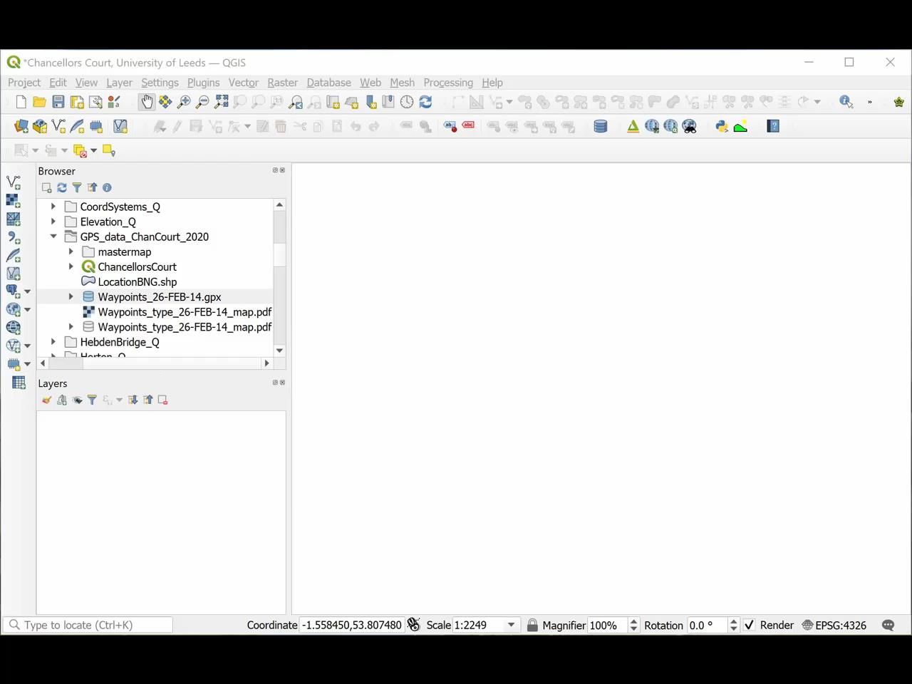 Adding a gpx layer to a map in QGIS
