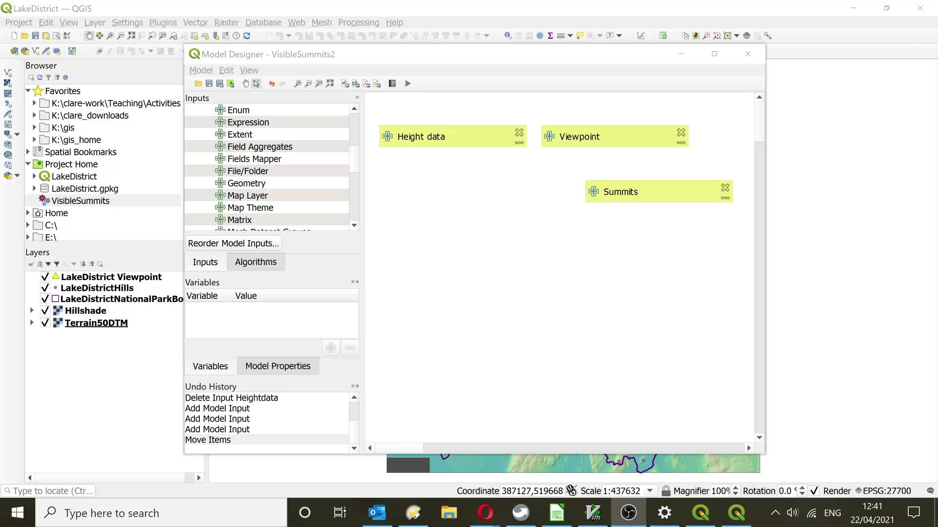 Adding algorithms to a graphical model in QGIS