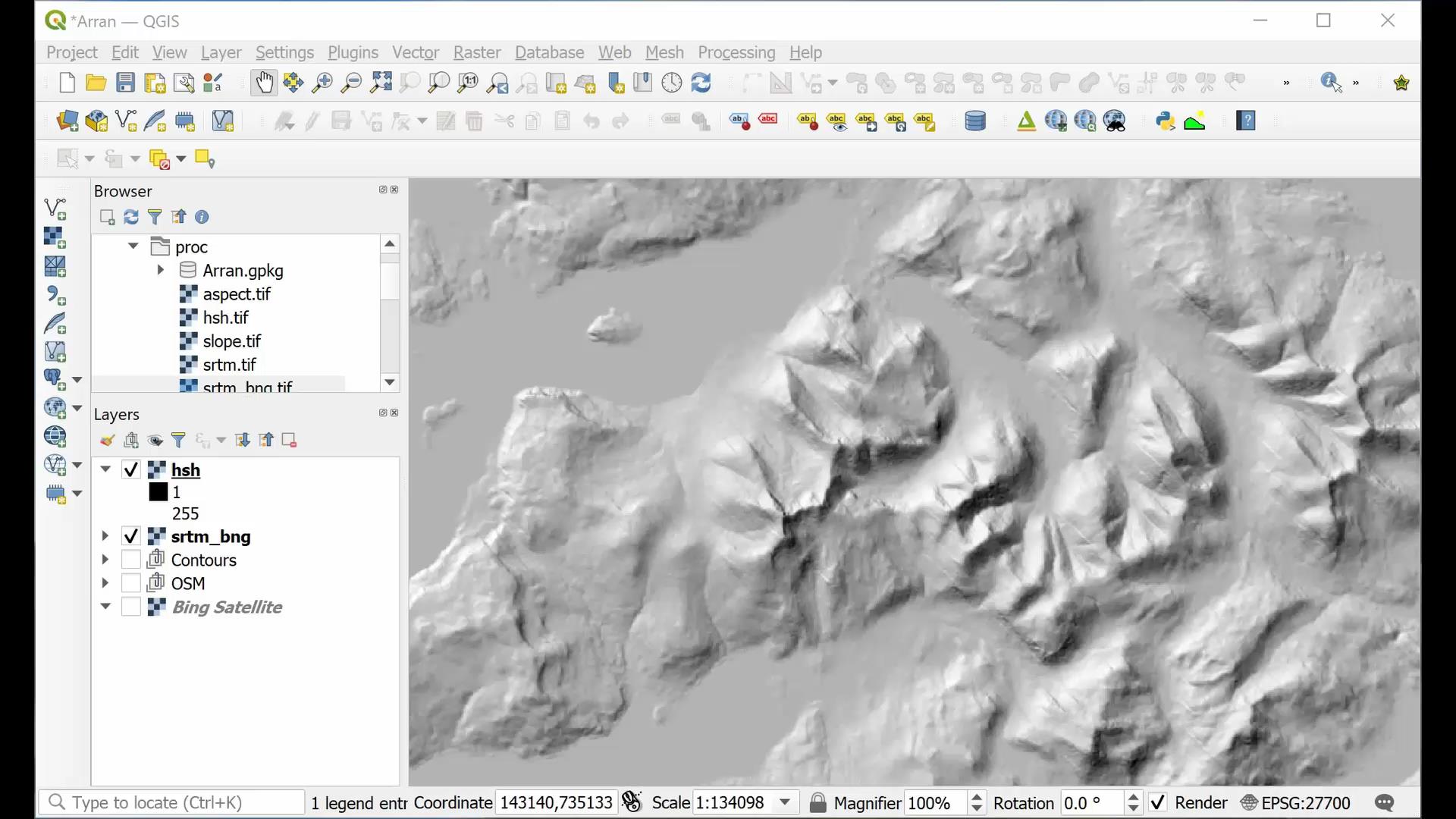 Creating a colour-relief image in QGIS