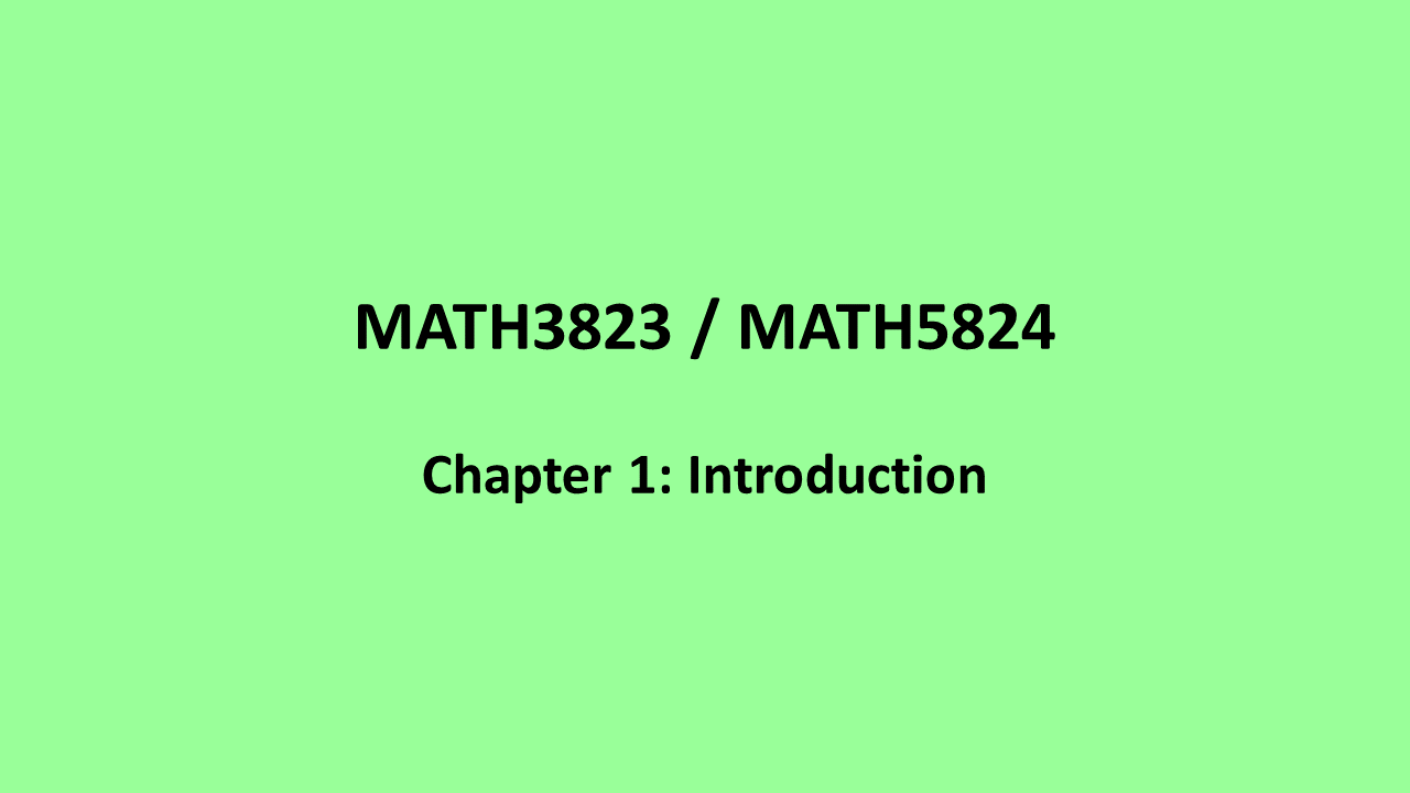 MATH3823 Chapter 1 video